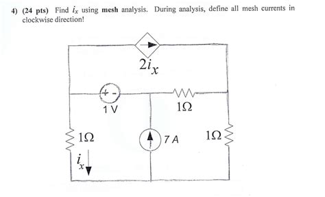 Solved Pts Find Ix Using Mesh Analysis During Chegg