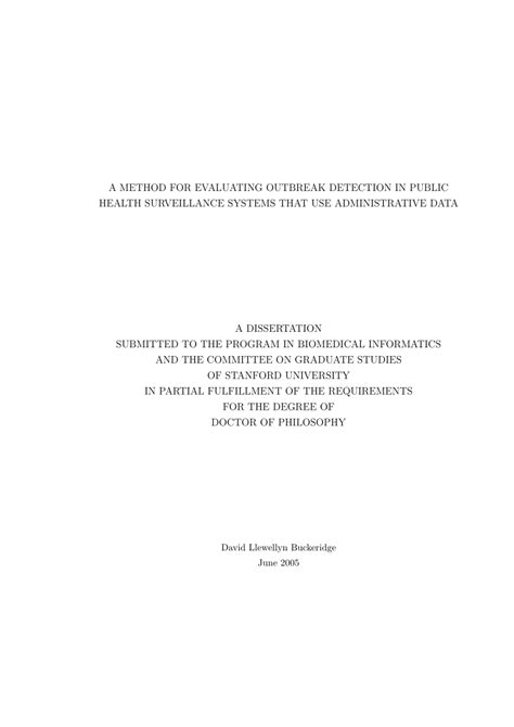 Pdf A Method For Evaluating Outbreak Detection In Public Health