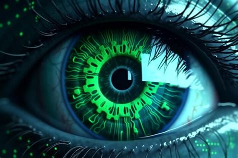 Premium Photo Closeup Of Human Eye With Digital Binary Code 3d Rendering