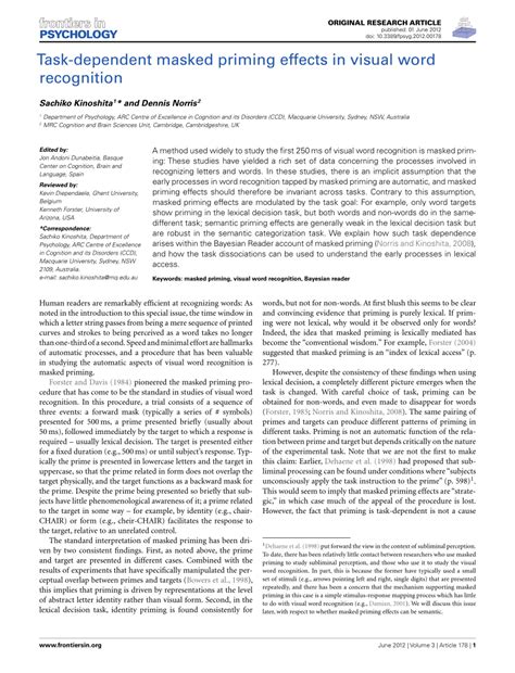 pdf task dependent masked priming effects in visual word recognition