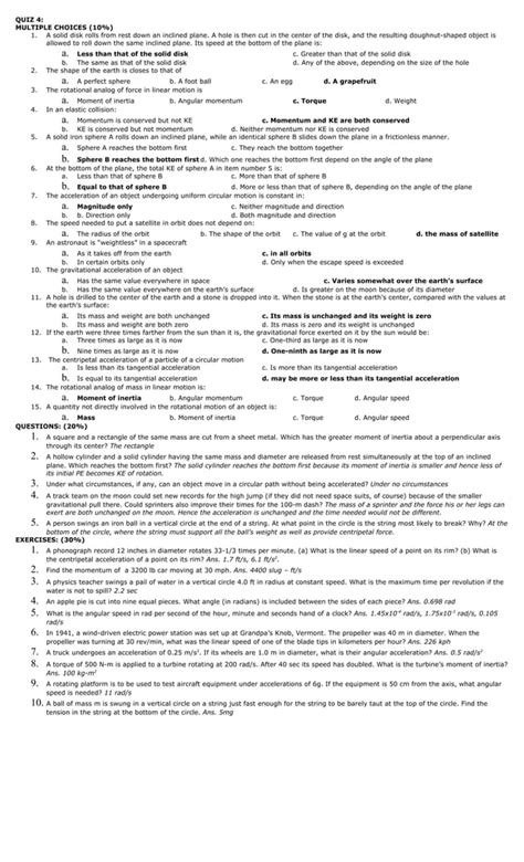 Quiz Ece A DOC Physics Science