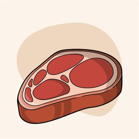 만화 쇠고기 스테이크 아이콘 음식 벡터 컬렉션 프리미엄 벡터