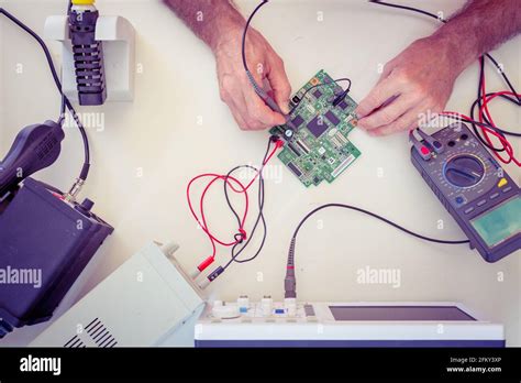 Semiconductor Electronics Laboratory With Measuring Instruments Stock Photo Alamy