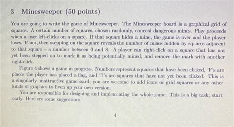 solved 3 minesweeper 50 points you are going to write the