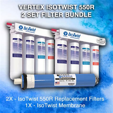 Vertex Isotwist 550r 2 Filter Set Bundle Replacement Water Filter