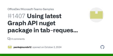 Using Latest Graph Api Nuget Package In Tab Request Approval C Sample · Issue 1407 · Officedev