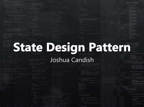 The State Design Pattern Pptx Programming Languages Computing
