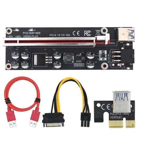 قیمت و خرید رایزر کارت گرافیک تبدیل Pci Express 1x به 16x مدل 009s Plus مجموعه دو عددی