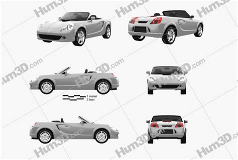 Toyota Mr2 Roadster 2002 Blueprint Template 3dmodels
