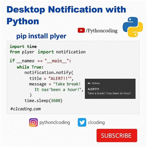 Python Coding On Instagram Desktop Notification With Python In 2025