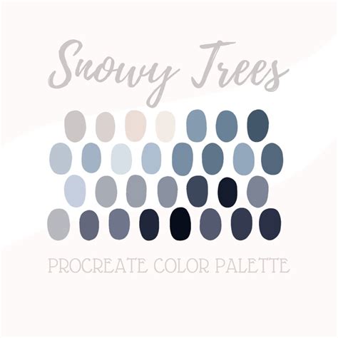 Procreate Color Palette Snowy Trees Etsy