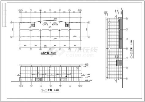 汽车店建筑设计CAD施工图纸 土木在线