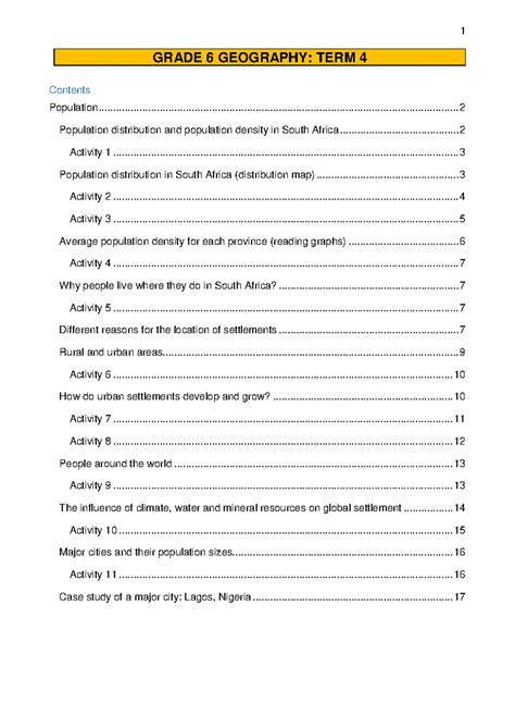 Grade 6 Geography Activity Grade 6 Term 2 Geography Instructions Please Complete All Notes