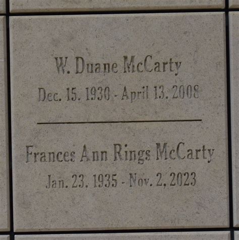 Frances Ann Rings Mccarty 1935 2023 Find A Grave Memorial