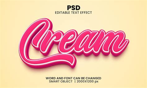 Premium Psd Cream 3d Editable Text Effect Style Premium Psd With Background