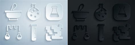 테스트 튜브와 플라스크 기체 및 박격포 유봉 아이콘을 설정합니다 벡터 0명에 대한 스톡 벡터 아트 및 기타 이미지 0명 3차원 형태 건강 진단 Istock