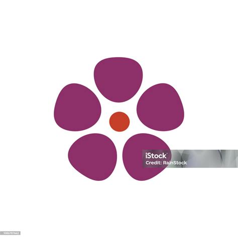 플랫 플라워 실루엣 아이콘 벡터 일러스트 레이 션 흰색 배경에 고립 스티커 라벨 태그 선물 포장지 복고풍 디자인 꽃 나무에 대한 스톡 벡터 아트 및 기타 이미지 Istock