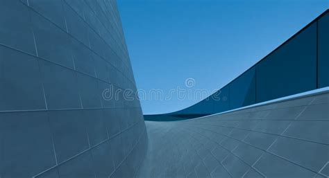 Abstract Architecture Exterior With Futuristic Streamlined Design Stock Illustration