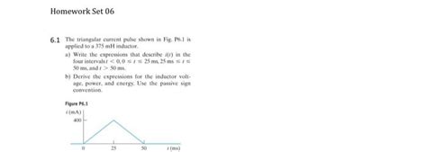 Solved The Triangular Current Pulse Shown In Fig P Chegg