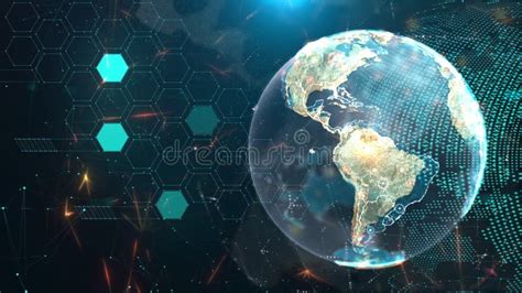 Digital Globe With Binary Code And Hud Animation Stock Video Video Of