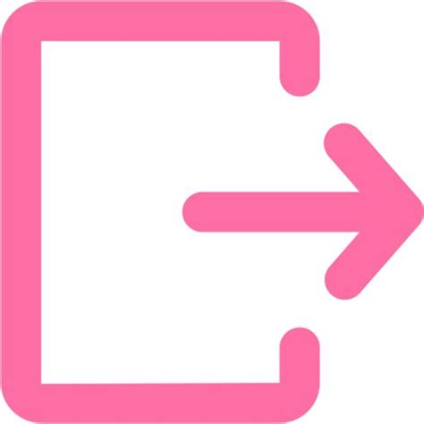 Simple Pink Shape Logout Icon Png Vector Image Vector Images Png Shapes
