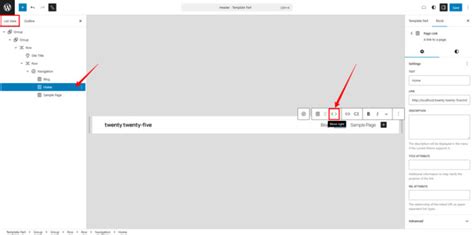 how to add a navigation menu in full site editor wordpress motopress