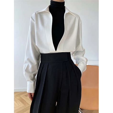 2022 가을 여성 셔츠 흰색 일반 느슨한 대형 블라우스 여성 탑스 느슨한 Bf 한국 스타일 블라우스 우아한 오피스 레이디 Aliexpress