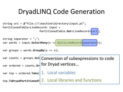 Ppt Dryadlinq A System For General Purpose Distributed Data Parallel