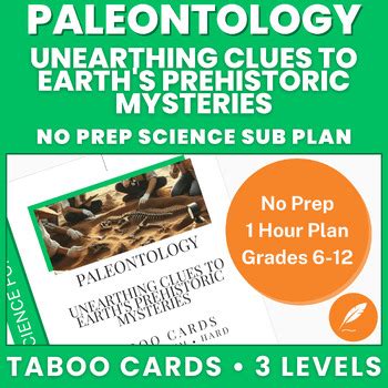 Paleontology Rock Layers Fossils Fossilization STEM Activity Sub Taboo Game