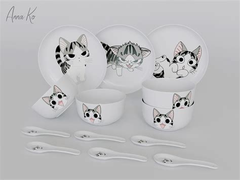 Фарфоровая посуда с милыми котикаии :: Behance