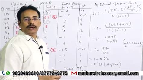 Correlation Rank Correlation Tied And Repeated Correlation Mathur Sir Classes Youtube