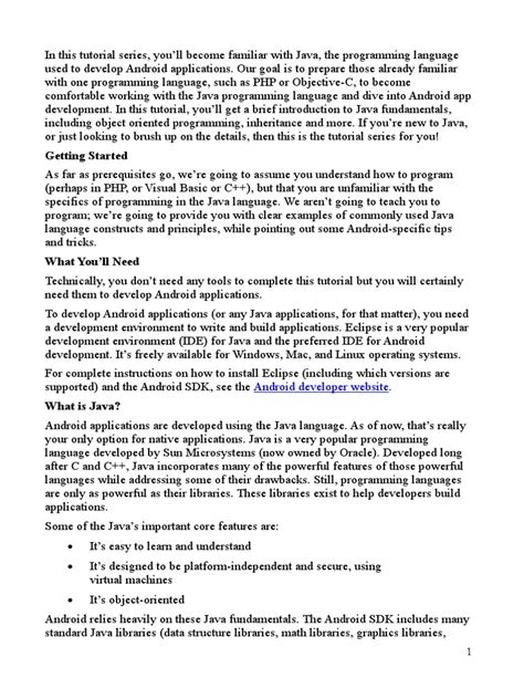 Getting Started Android Developer Website Pdf Class Computer