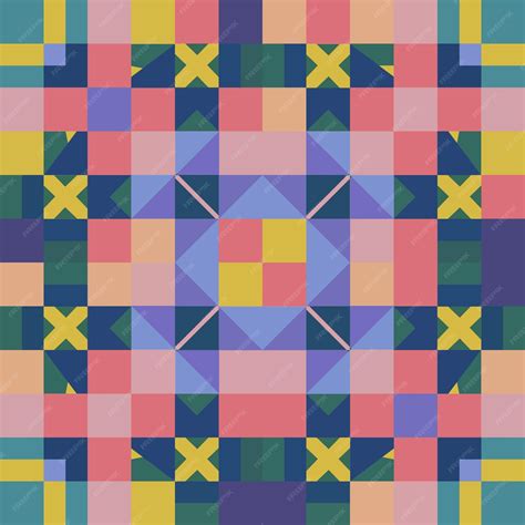 Premium Vector Abstract Geometric Square Shape Pattern Artwork Retro