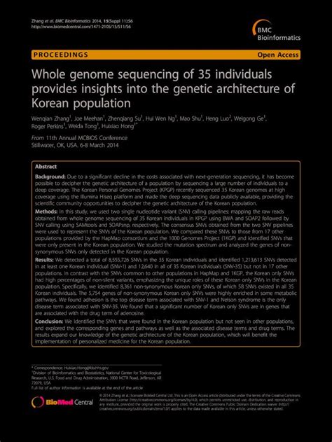 Pdf Proceedings Open Access Whole Genome Populations 5 7 Next
