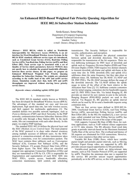 Pdf An Enhanced Red Based Weighted Fair Priority Queuing Algorithm