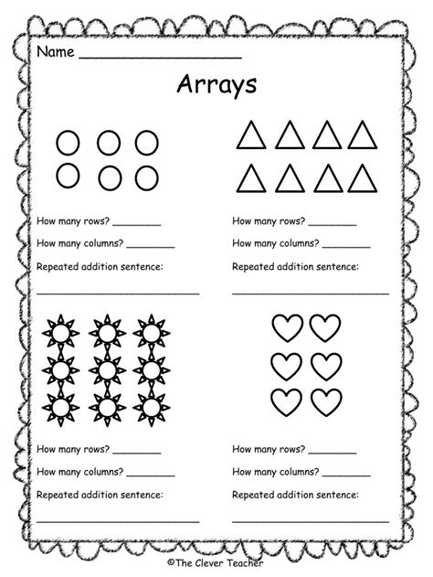 Smiling And Shining In Second Grade Fun With Arrays 2nd Grade Array 2nd Grade Math Worksheets