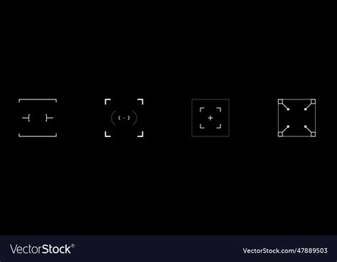 A Pack Of Gui Futuristic Rectangle Aims Hud Vector Image