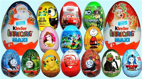 Surprise Eggs Kinder Surprise Mickey Mouse Disney Pixar Cars Eggs Youtube