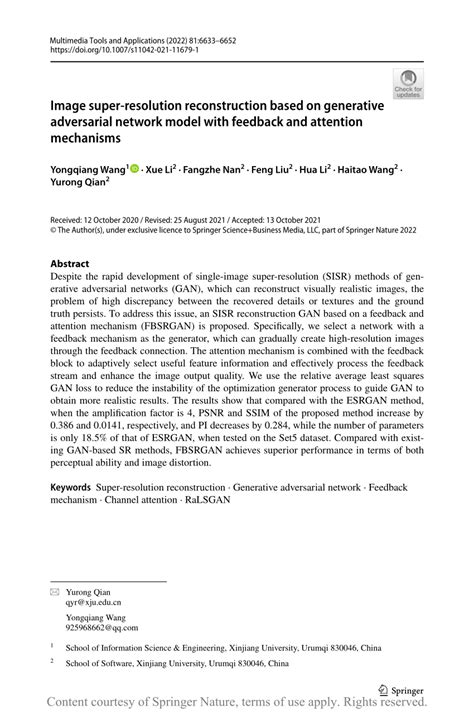 Image Super Resolution Reconstruction Based On Generative Adversarial