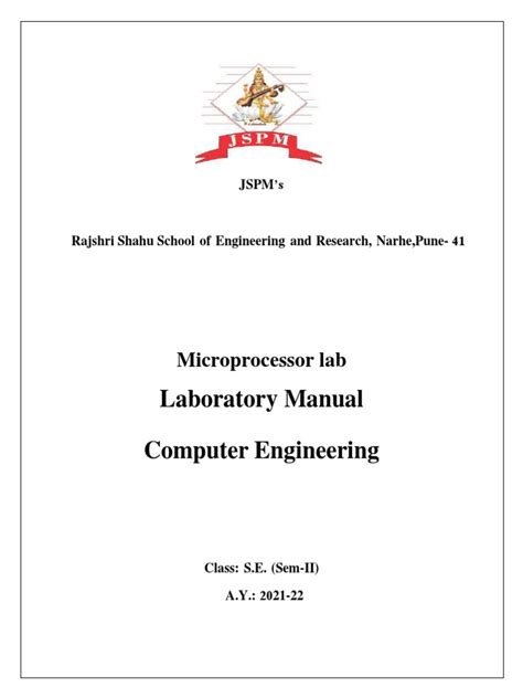 Laboratory Manual Computer Engineering Microprocessor Lab Pdf
