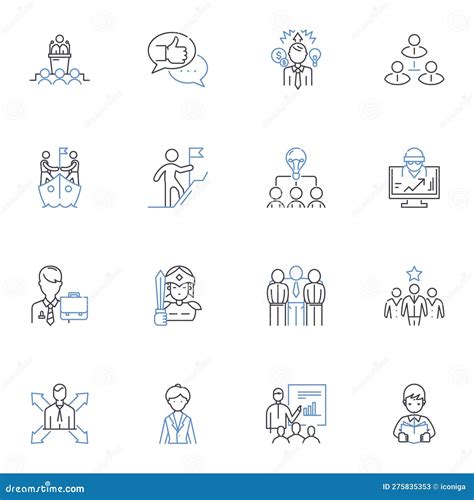 Time Planning Line Icons Collection Scheduling Productivity Organization Efficiency
