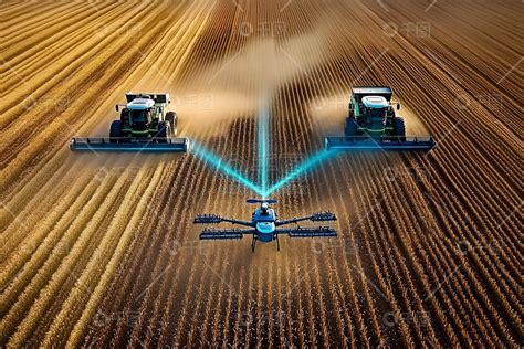 智慧农业ai数字艺术 智慧农业现代简约农业机械无人机农田监测工作场景商业照片 Ai图片免费下载png格式4032像素编号71465640 千图网