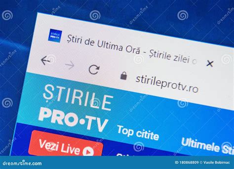 Stirileprotv Ro Web Site Selective Focus Editorial Stock Image Image Of Selective