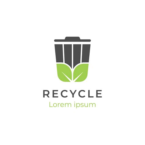 Recycle Trash Logo Design For Reuse Environment Recycle Bin Leaf