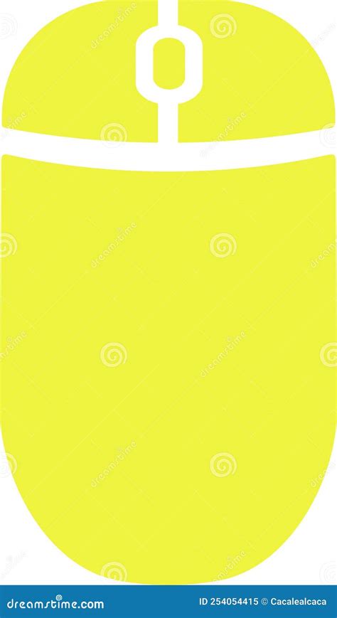 The Drawing Of A Yellow Computer Mouse A Small Hardware Input Device