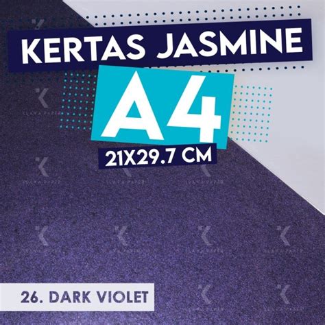 Jual Kertas Jasmine A4 Dark Violet 220 Gsm Paper Flower Undangan Klava Shopee Indonesia