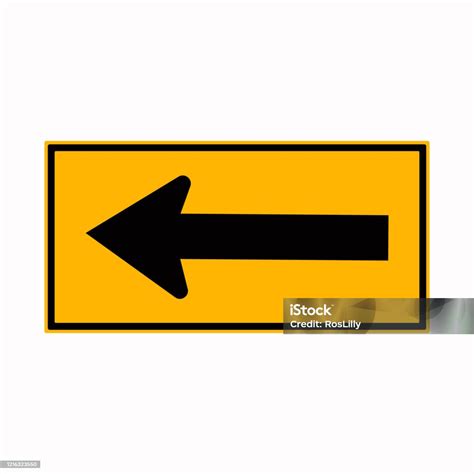 12 경고 화살표 교통 도로 기호에 의해 왼쪽으로 이동 벡터 그림 흰색 배경 레이블에 격리 3 명에 대한 스톡 벡터 아트 및 기타 이미지 Istock