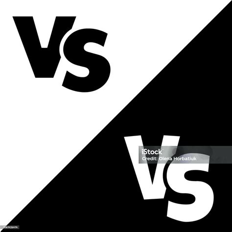 편지 벡터 로고 아이콘 흰색 배경에 고립 된 대 대 대치 또는 반대 디자인 개념에 대 한 기호 대 대 Championship에 대한 스톡 벡터 아트 및 기타 이미지 Istock