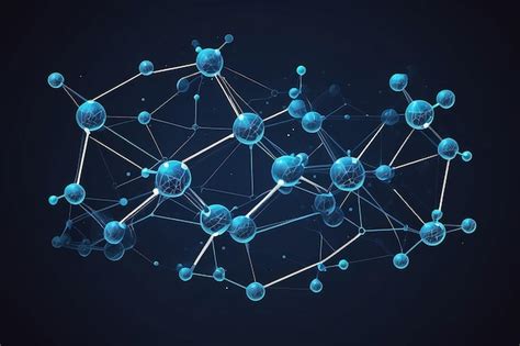 Premium Photo Abstract Molecule Structure On Dark Blue Color Background Vector Illustration Of