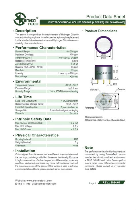 Electrochemical Hydrogen Chloride Gas Sensor At ₹ 8599 Piece Hydrogen Gas Sensor In Ahmedabad